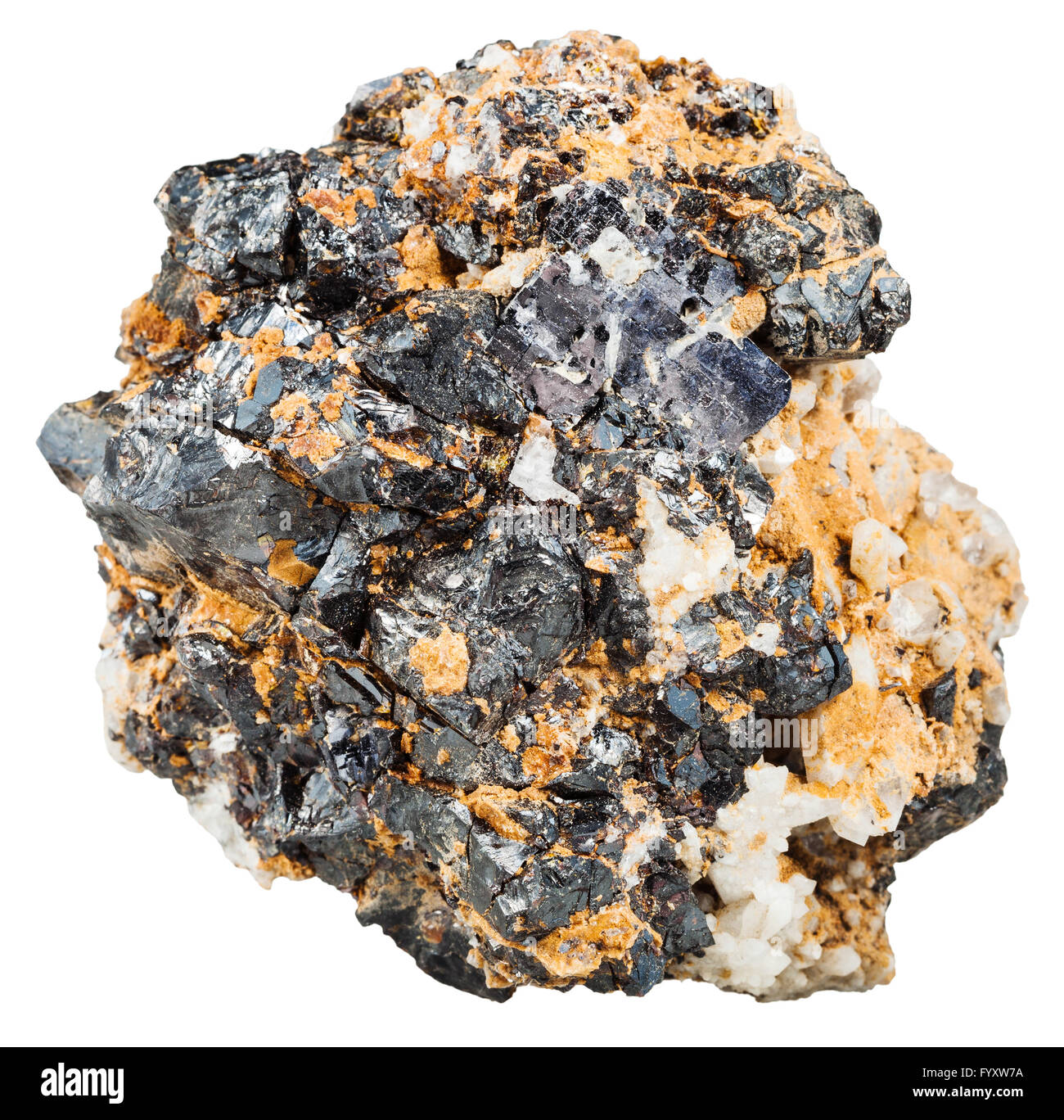 macro shooting of natural mineral stone - crystals of Galena (lead ...