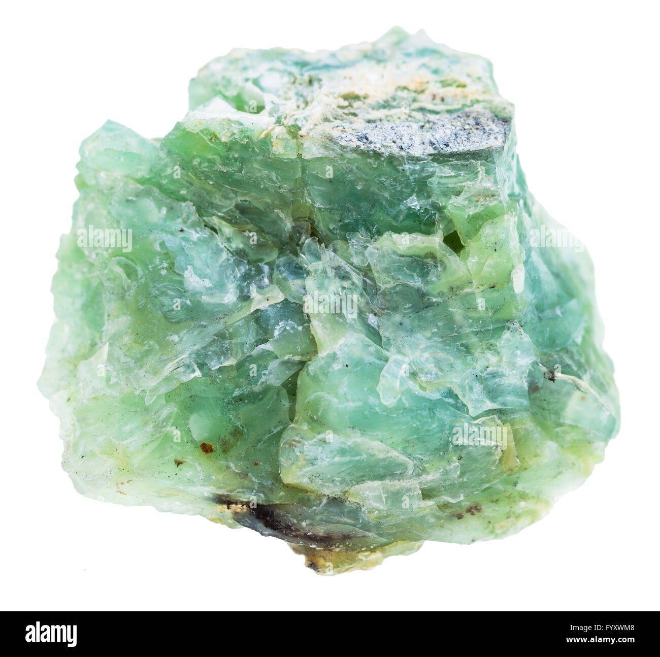 macro shooting of natural mineral stone - raw green opal gemstone ...