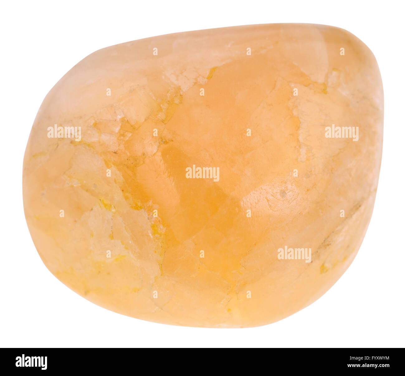 macro shooting of natural mineral stone - polished Stilbite gemstone ...