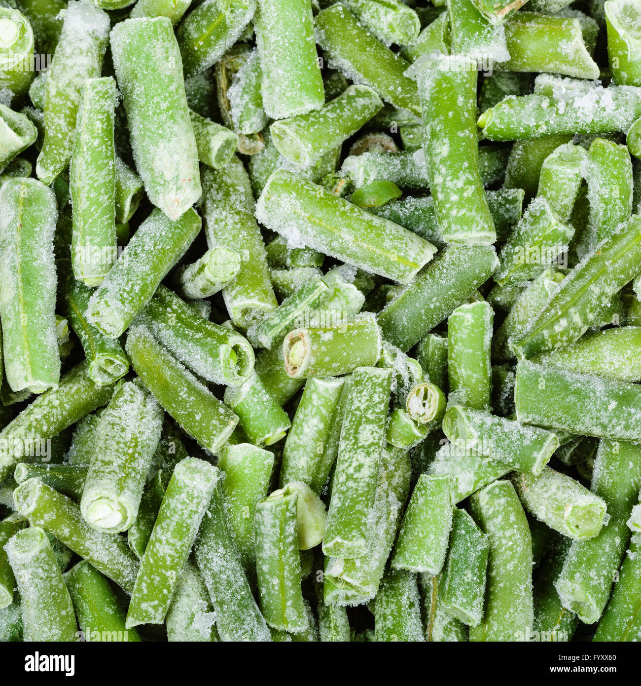 food square background - frozen cut green beans Stock Photo - Alamy