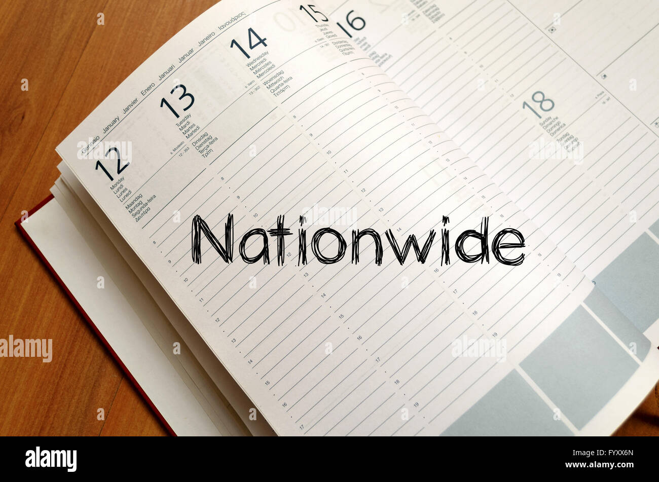 Nationwide write on notebook Stock Photo - Alamy