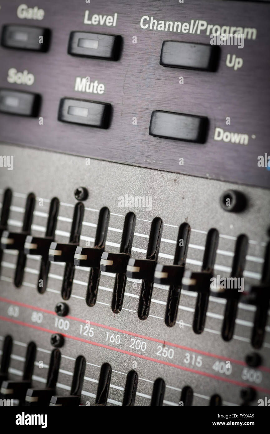 Color image of many buttons in a sound recording studio Stock Photo - Alamy