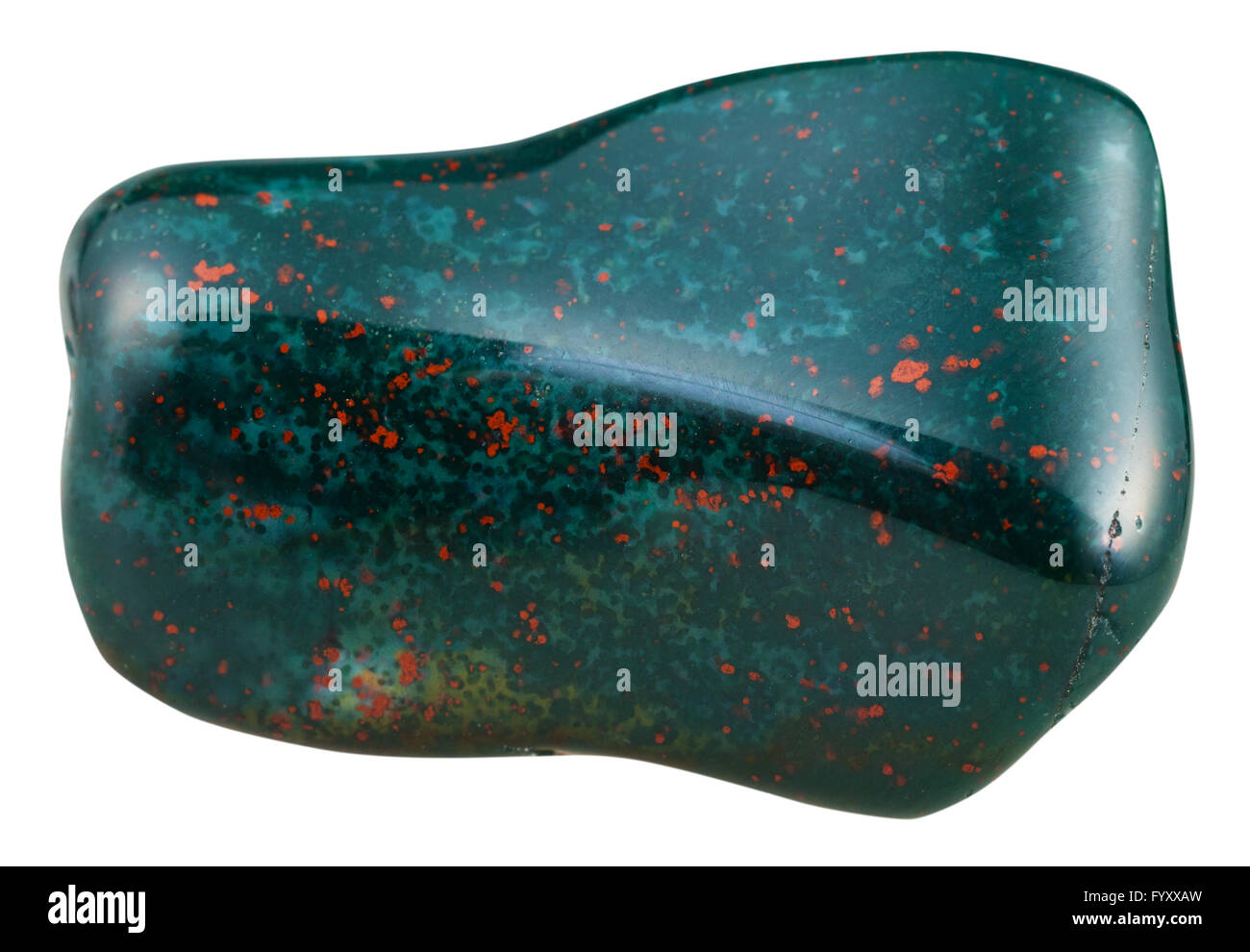 macro shooting of natural mineral stone - polished pebble of heliotrope ...