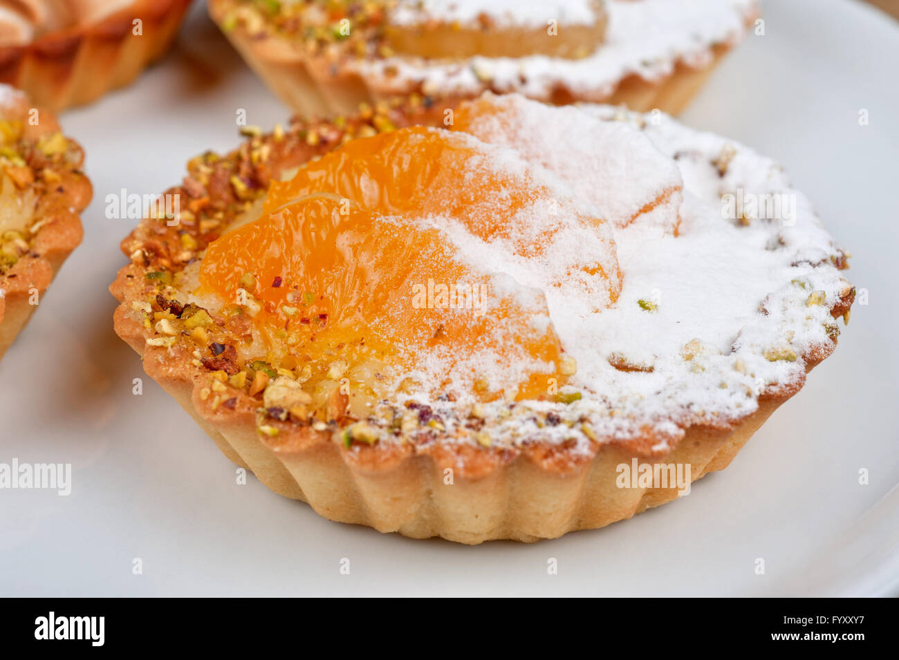 sweet cakes with fruits Stock Photo - Alamy