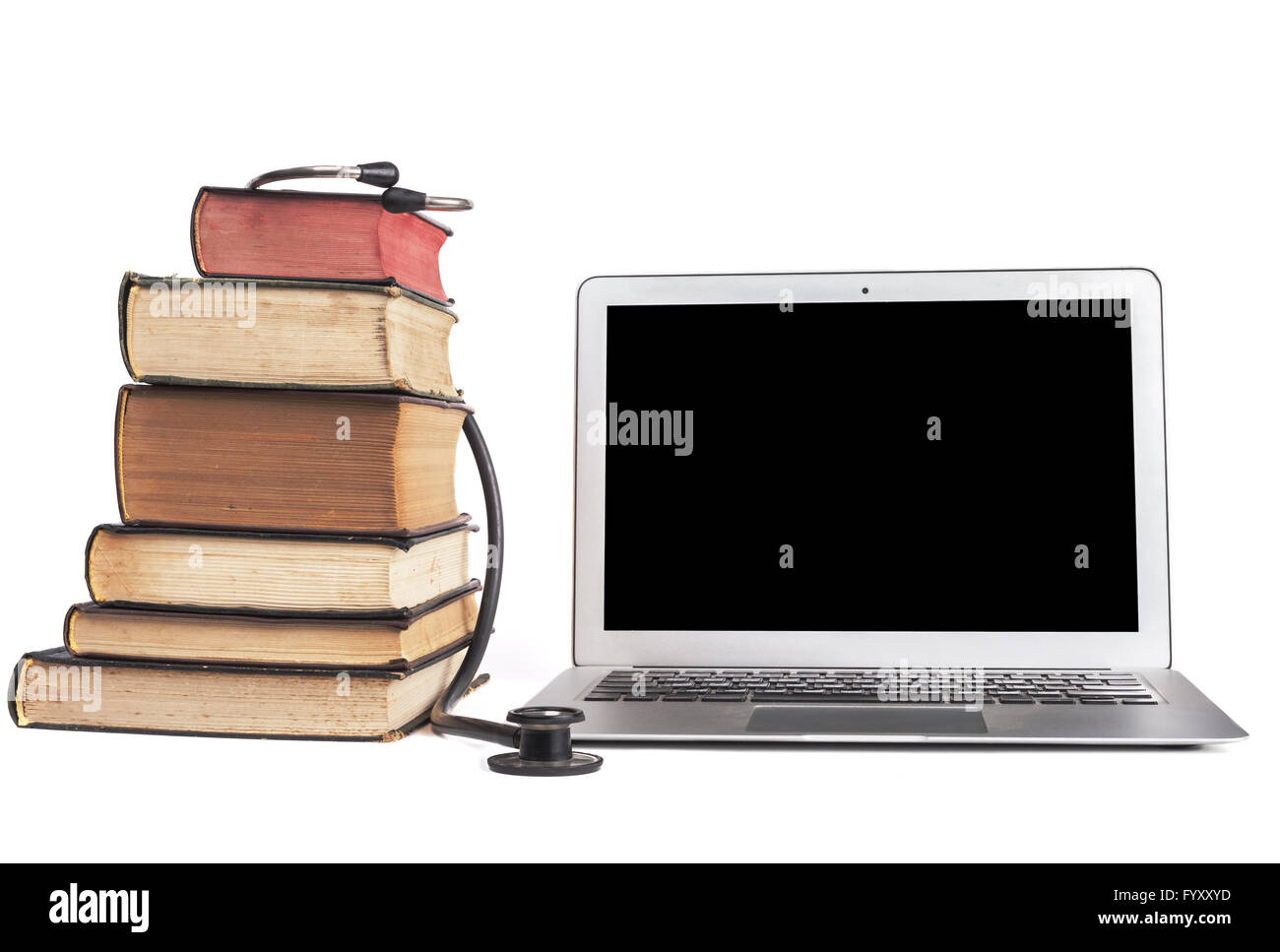 Stethoscope with textbook hi-res stock photography and images - Alamy