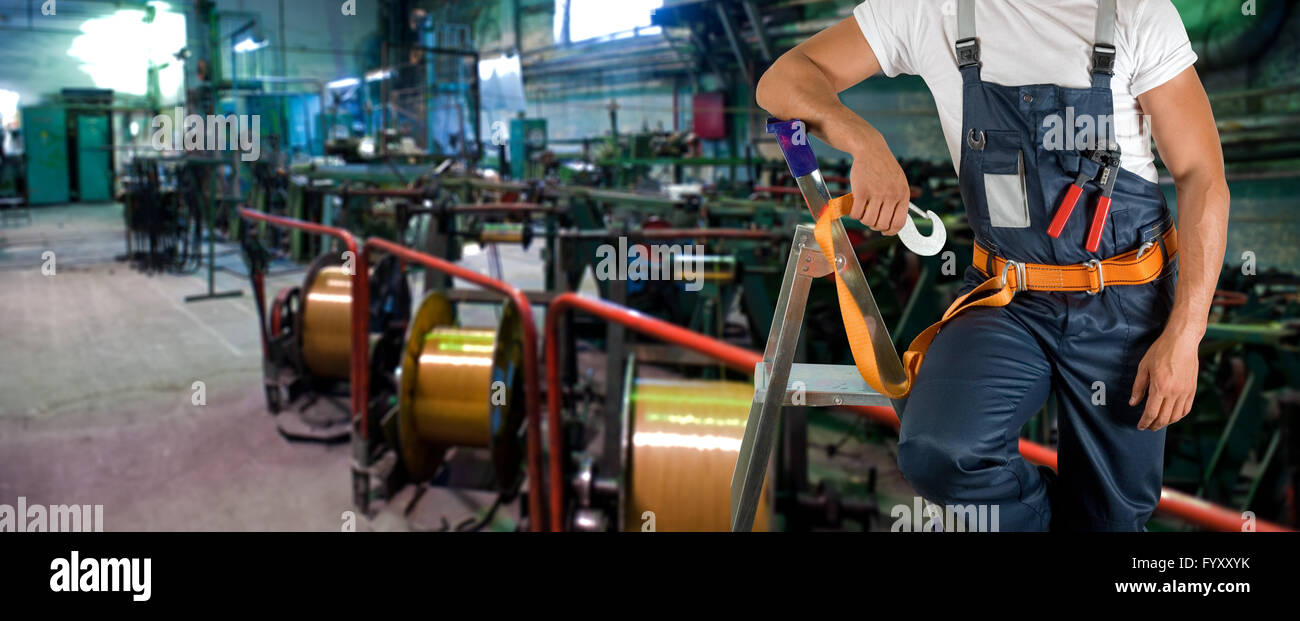 Worker with instruments Stock Photo - Alamy