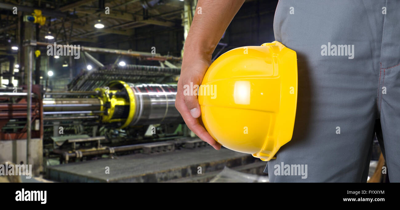 Worker with safety helmet Stock Photo - Alamy