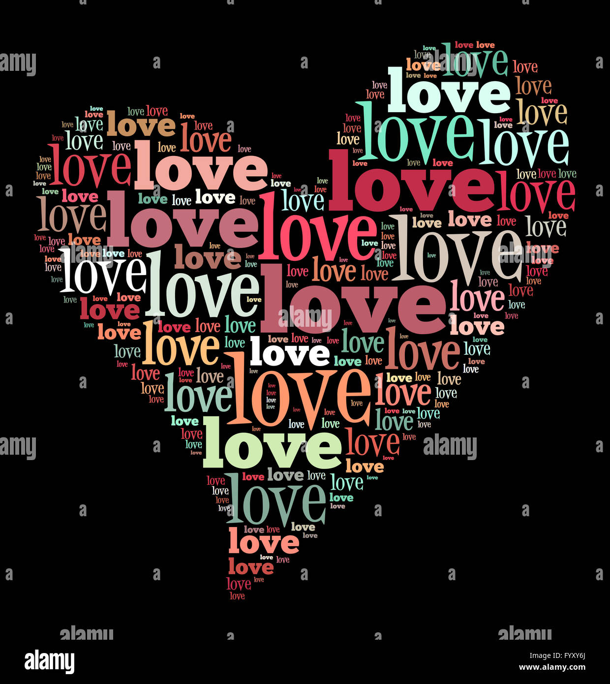 Valentines day card word cloud concept Stock Photo - Alamy