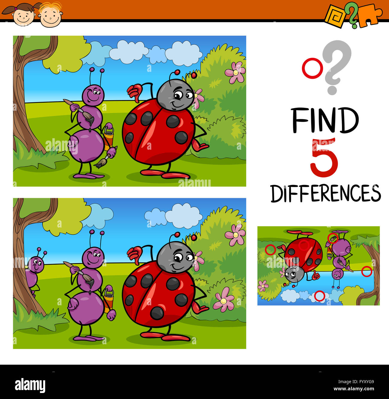 preschool differences task Stock Photo - Alamy