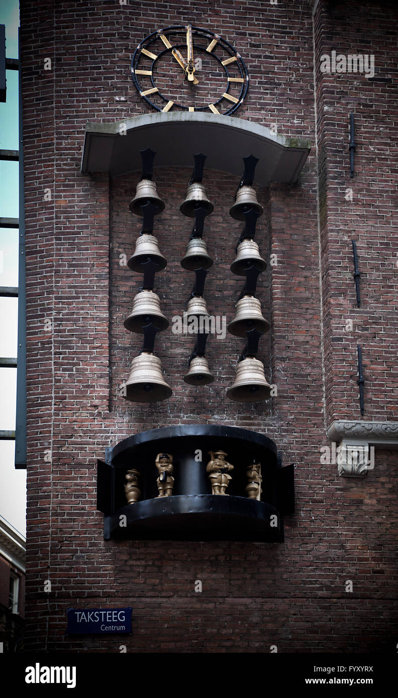 Amsterdam old town bells clock Stock Photo - Alamy