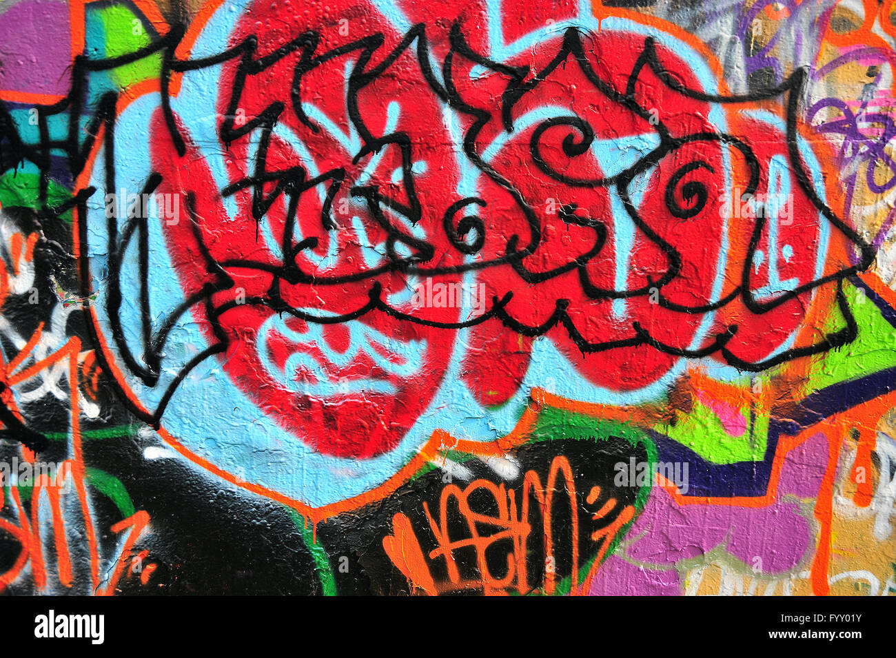 Graffiti displayed outdoors Stock Photo - Alamy