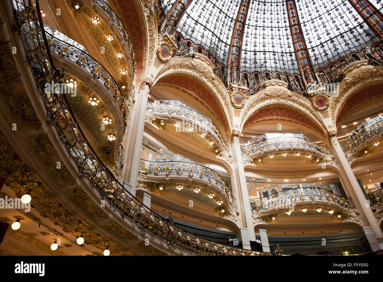 Interior of Lafayette shopping center, Paris Stock Photo - Alamy