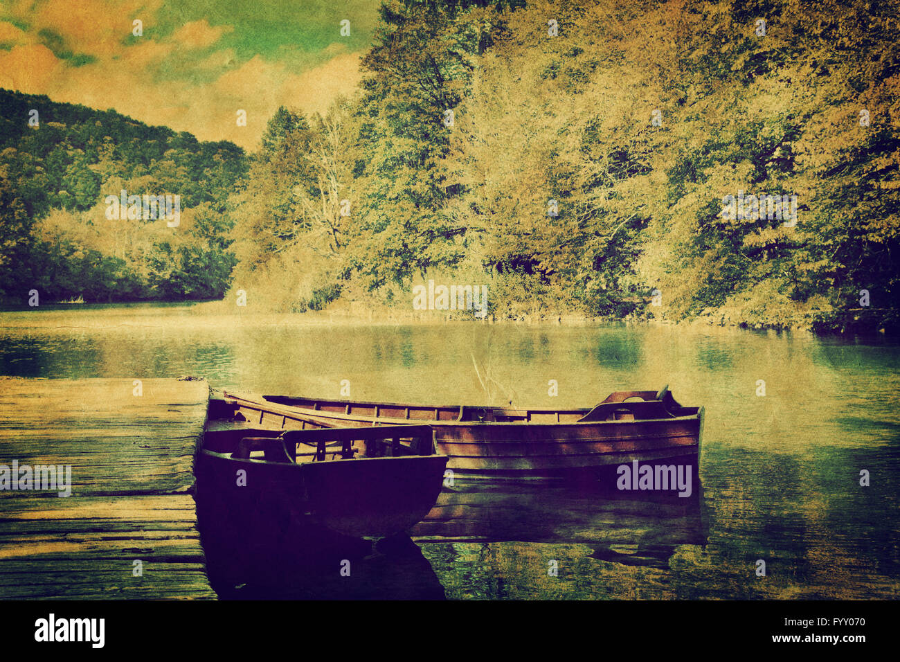 Forest lake jetty in hi-res stock photography and images - Alamy