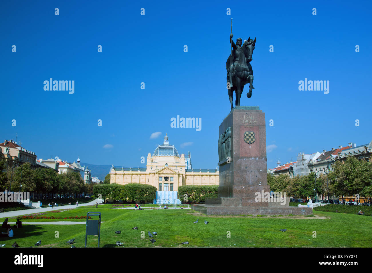 Zagreb, Croatia. Kralj Tomislav statue Stock Photo - Alamy