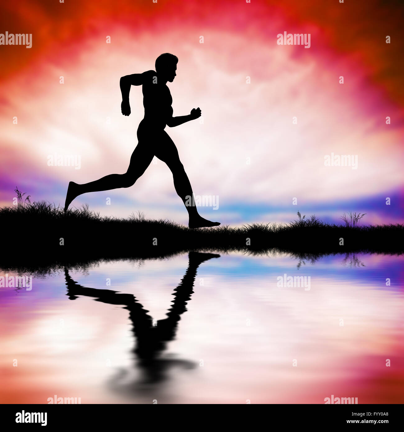A silhouette of a runner at sunrise hi-res stock photography and images ...