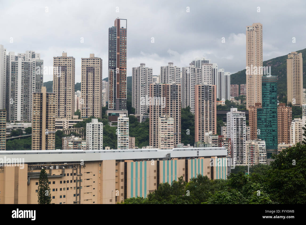 Dense high rise buildings of Hong Kong Stock Photo - Alamy