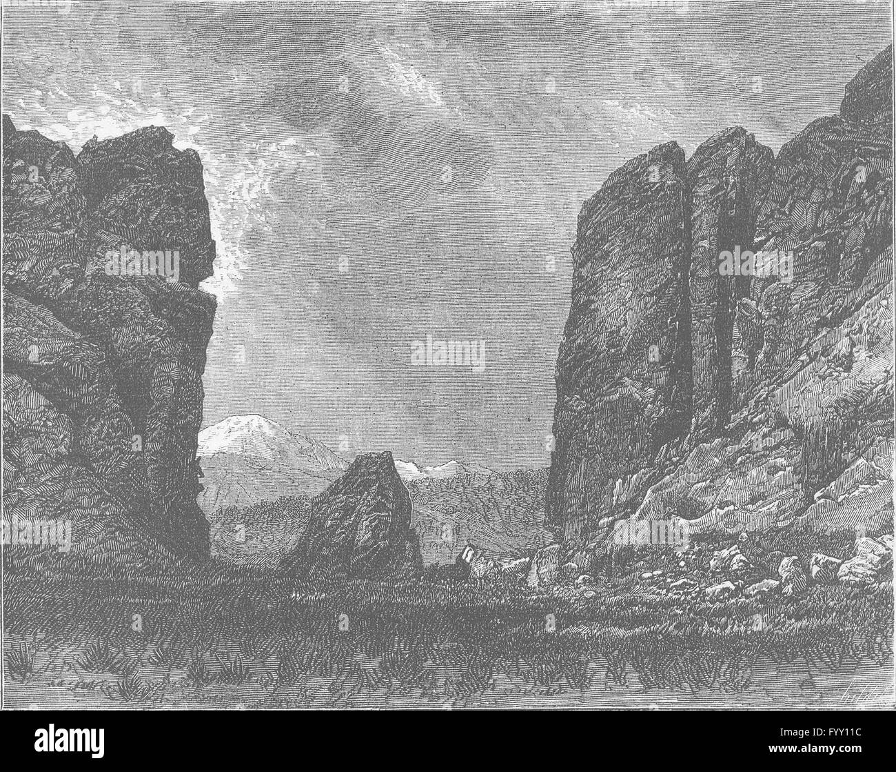 COLORADO: Civil War: Gate of Garden Gods, antique print c1880 Stock ...