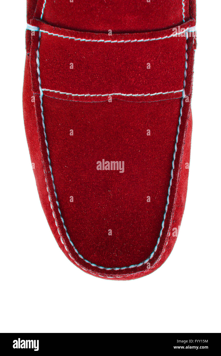 Tip of male shoes isolated on white Stock Photo - Alamy