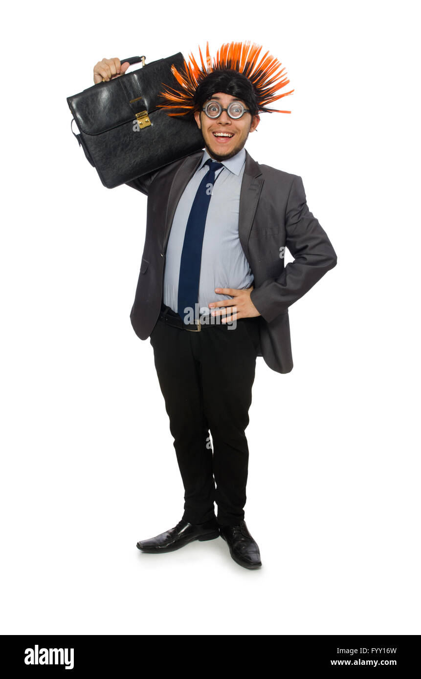 Funny man with mohawk hairstyle Stock Photo - Alamy