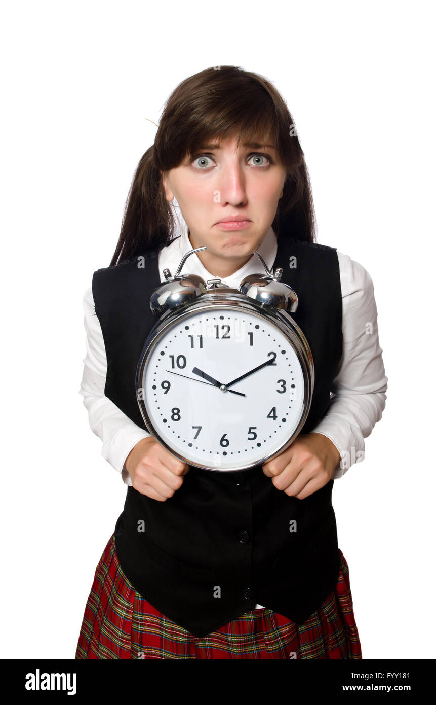 Funny nerd student isolated on white Stock Photo - Alamy