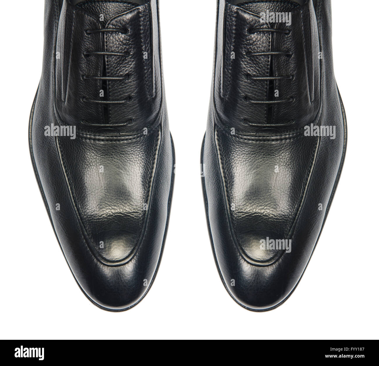 Tip of male shoes isolated on white Stock Photo - Alamy