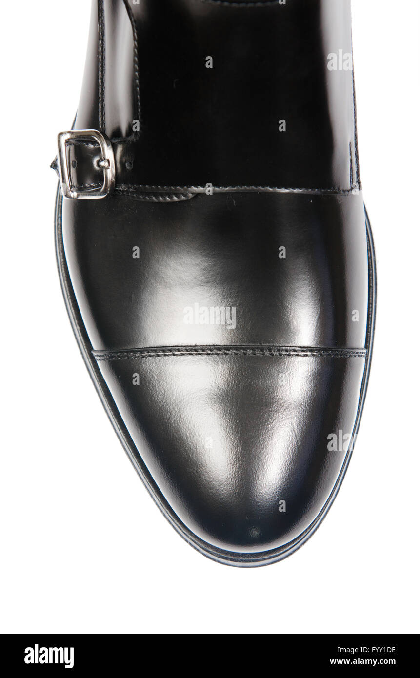 Tip of male shoes isolated on white Stock Photo - Alamy
