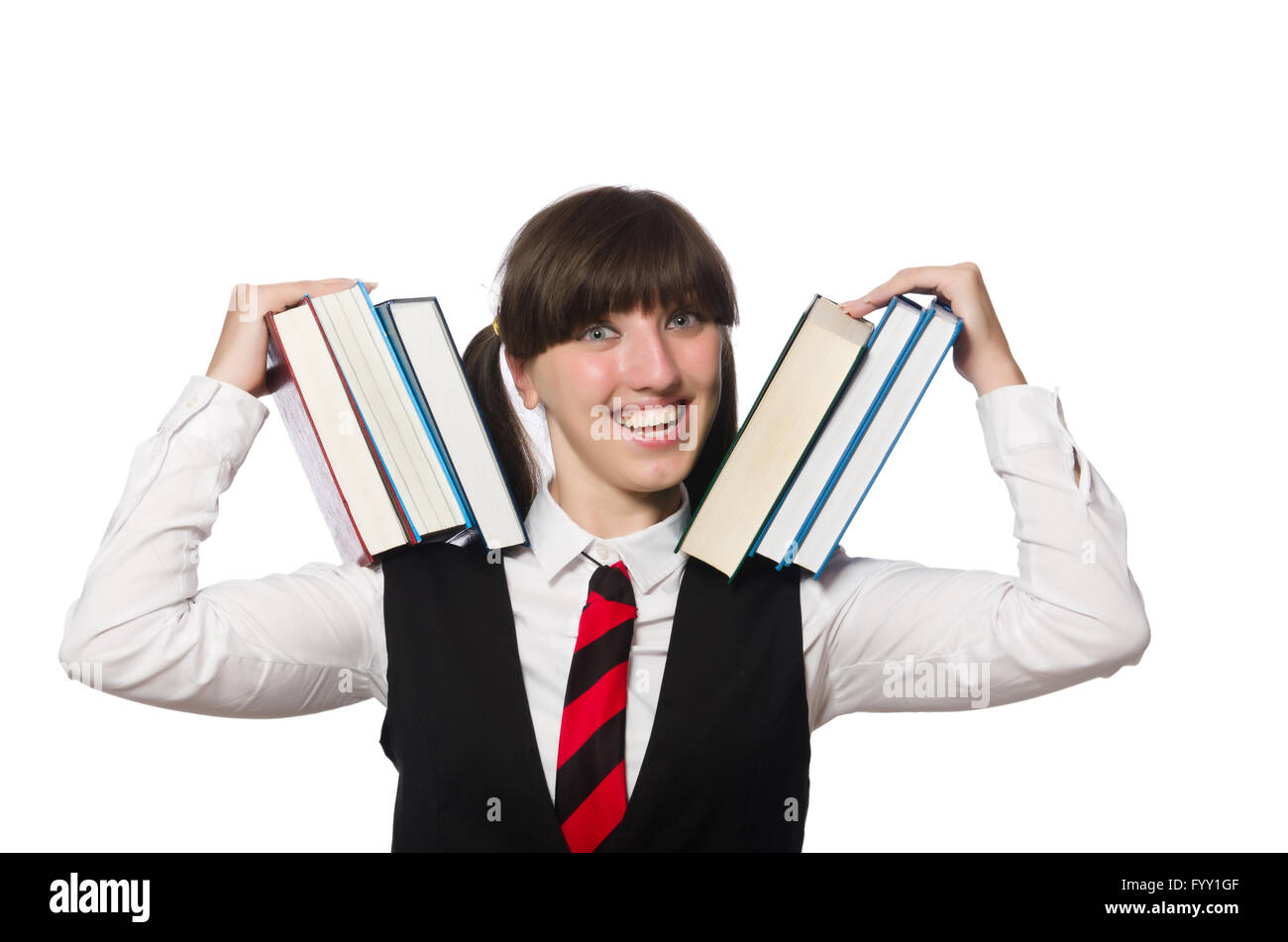 Funny nerd student isolated on white Stock Photo - Alamy