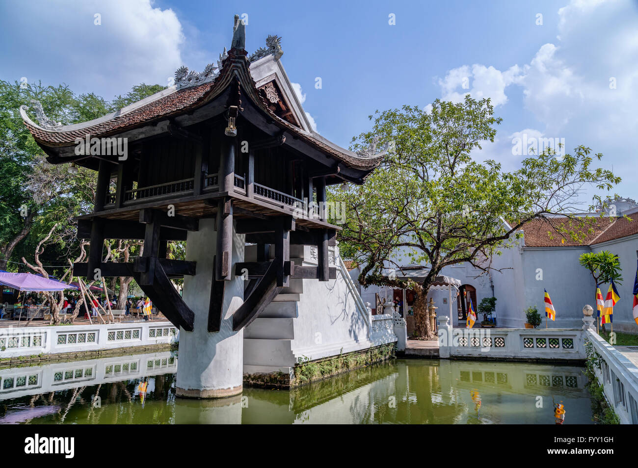 One Pillar Pagoda, reconstructed buddhist temple in Hanoi Stock Photo ...