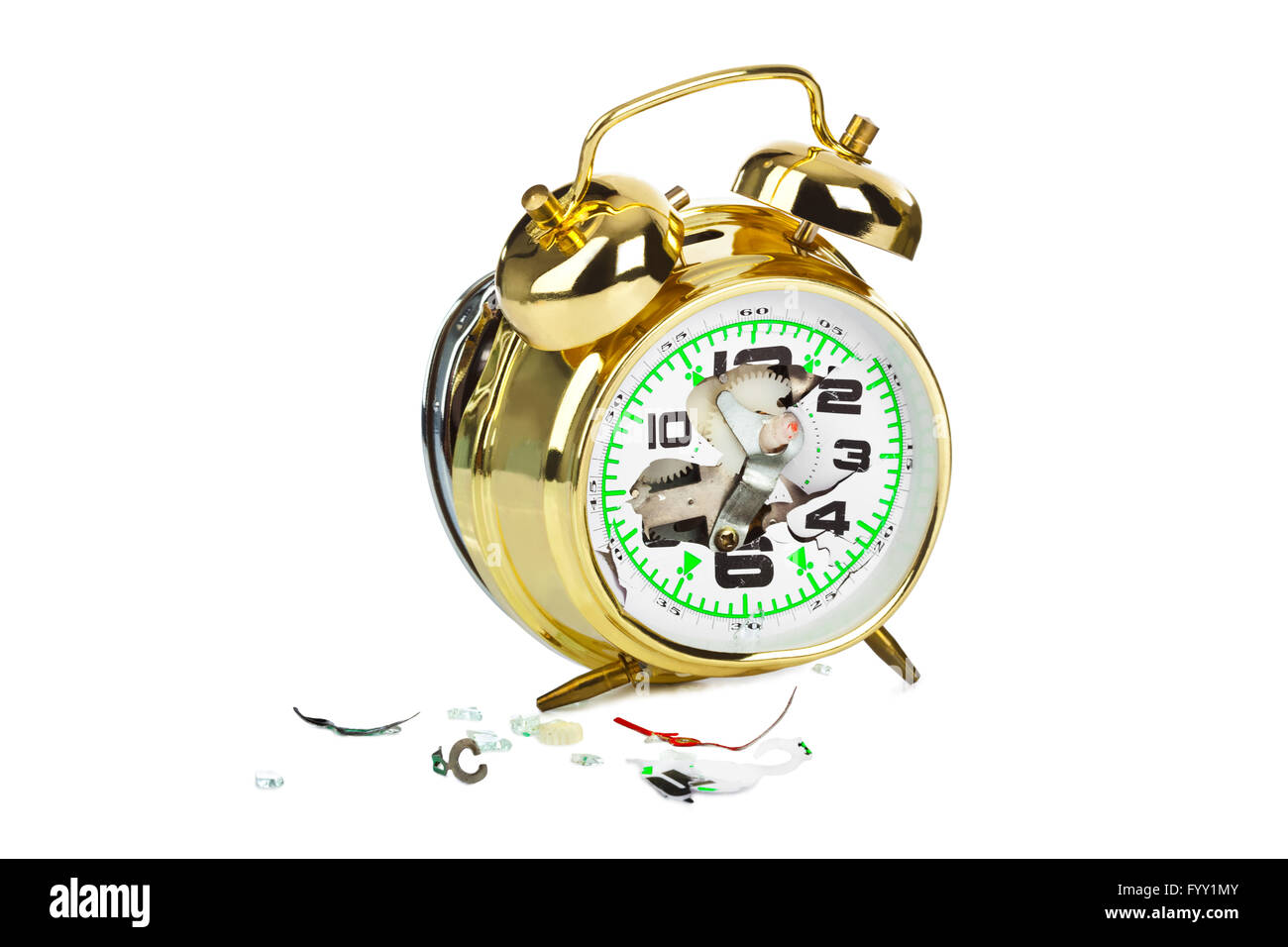 Broken alarm clock Stock Photo - Alamy