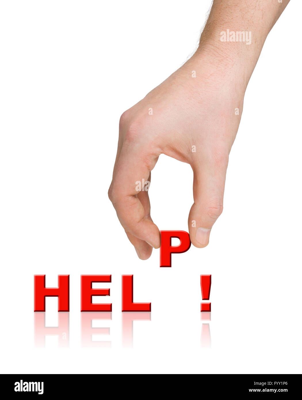 Hand and word Help Stock Photo - Alamy