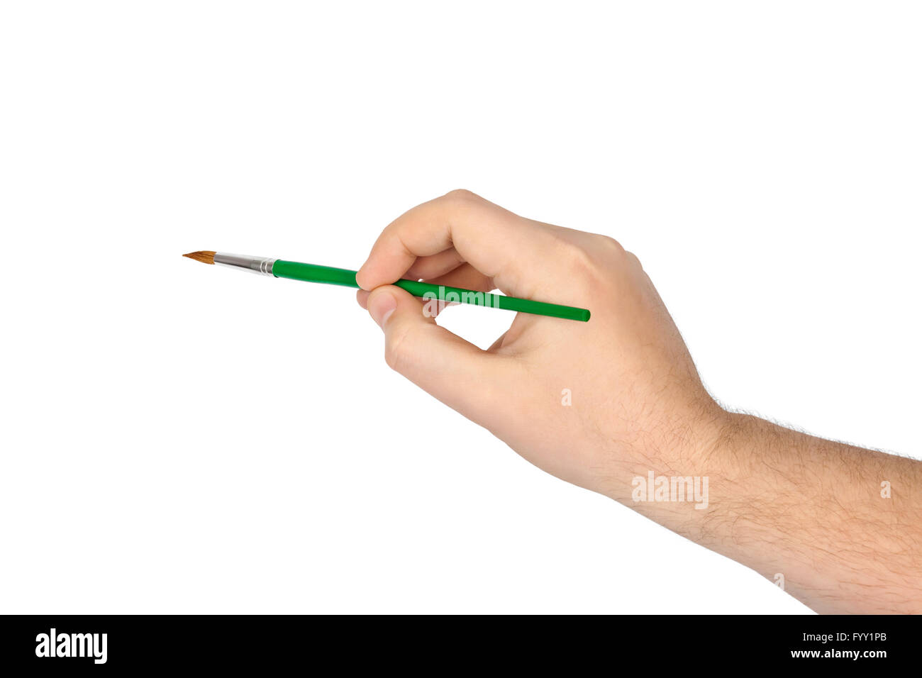 Hand with paintbrush Stock Photo - Alamy