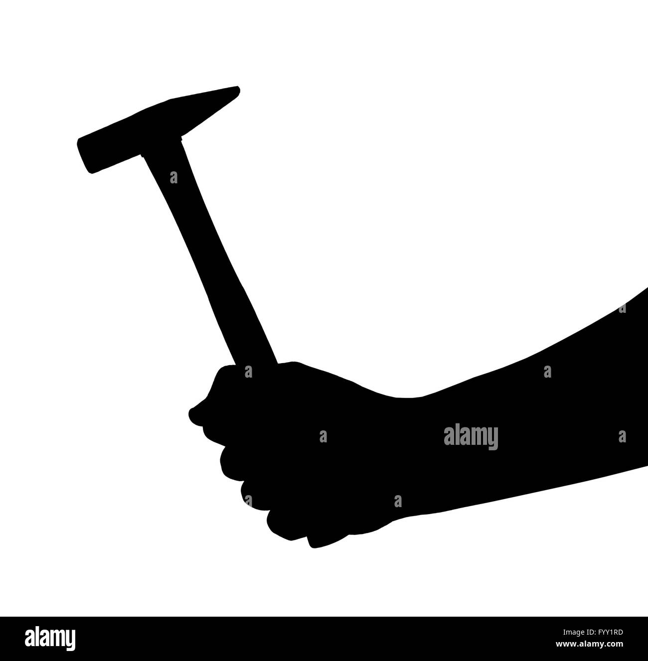 Hand with hammer Stock Photo - Alamy