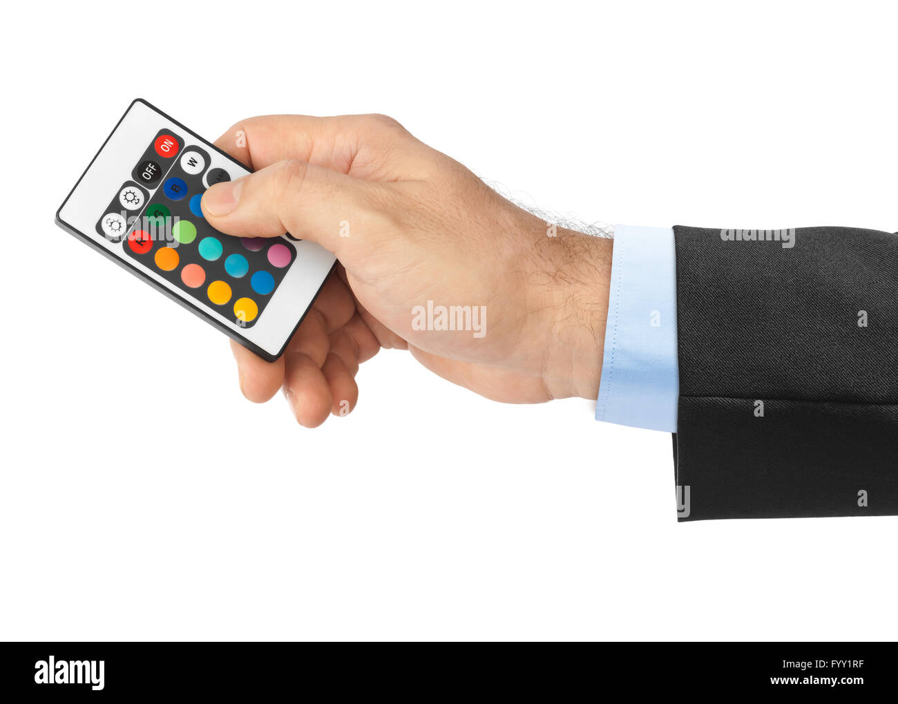 Remote control for change colors in hand Stock Photo - Alamy