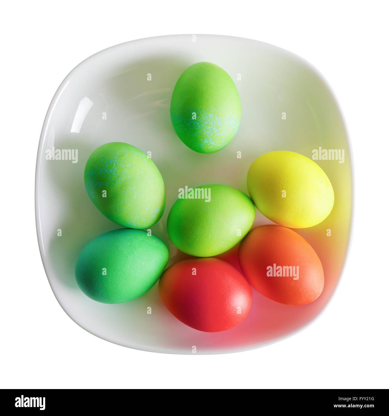 Plate beautiful colored eggs hi-res stock photography and images - Alamy