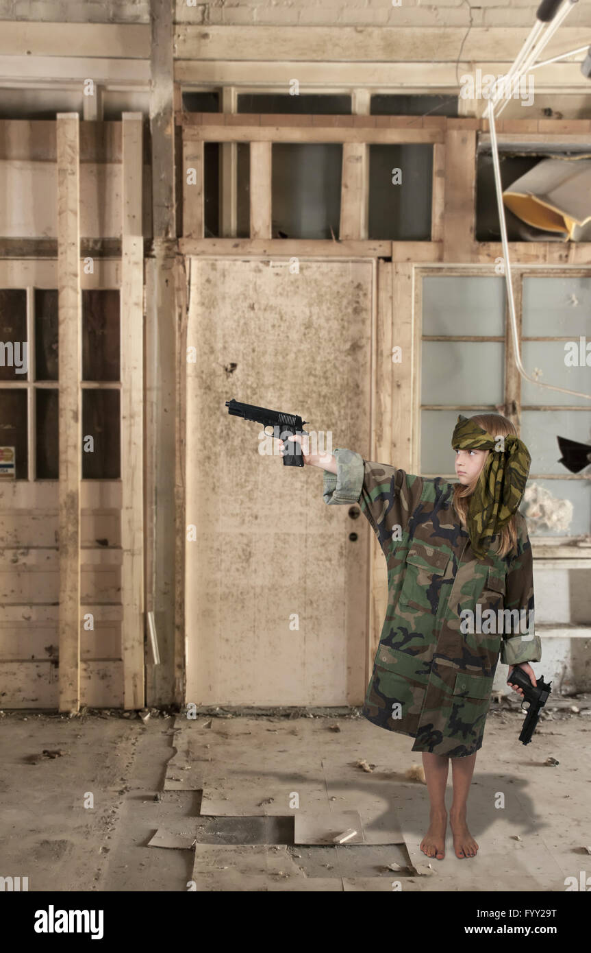 Little Girl Soldier Stock Photo - Alamy