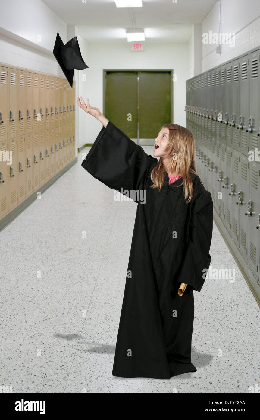 Little Girl Graduate Stock Photo - Alamy