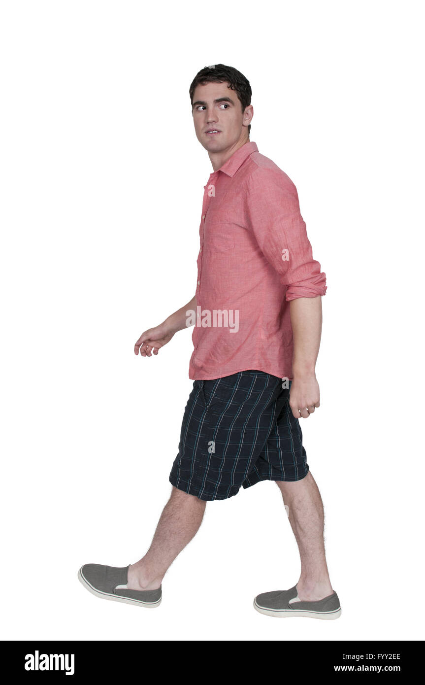 Trendy handsome man walking Cut Out Stock Images & Pictures - Alamy