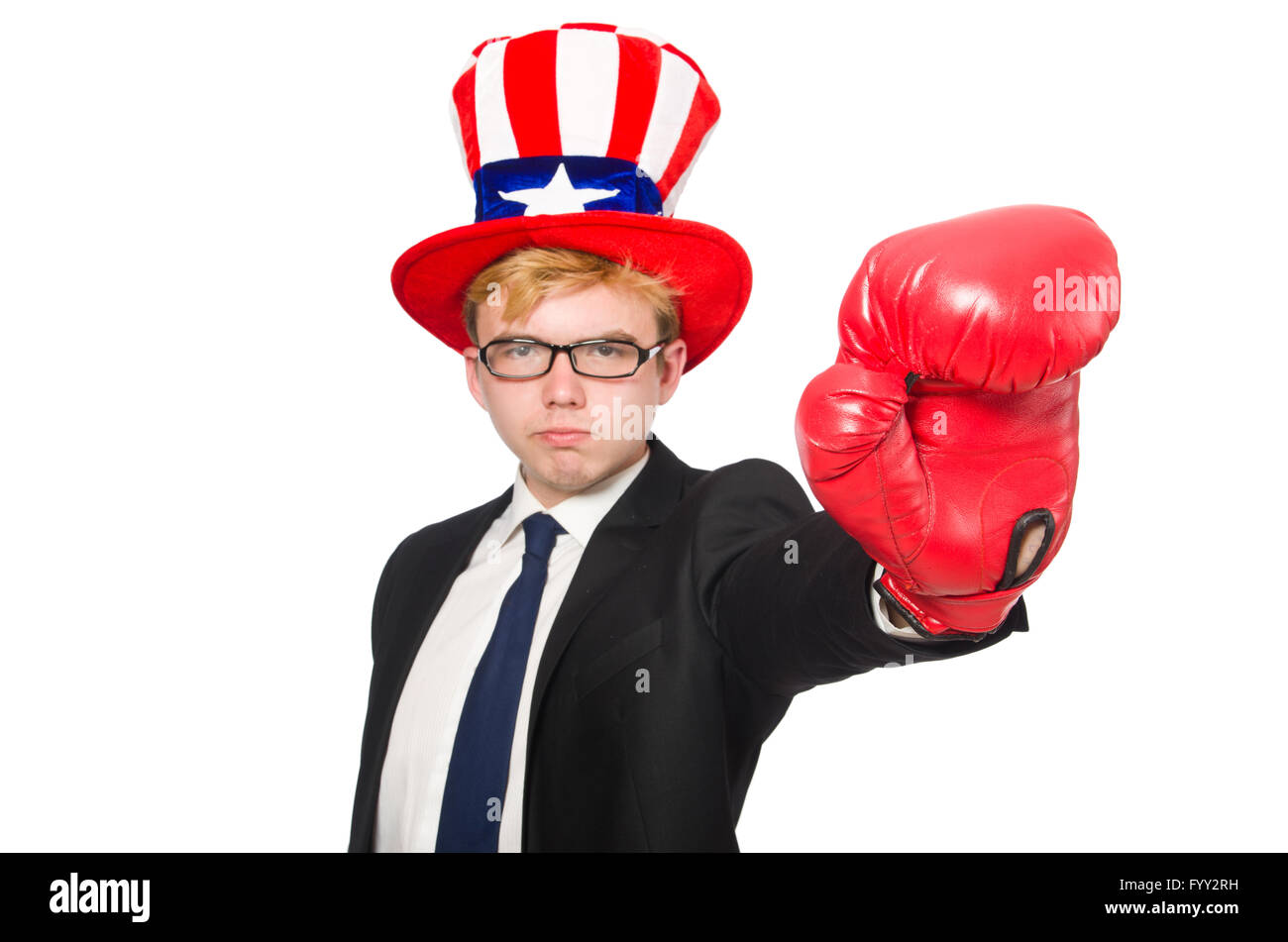 Man wearing hat with american symbols Stock Photo - Alamy