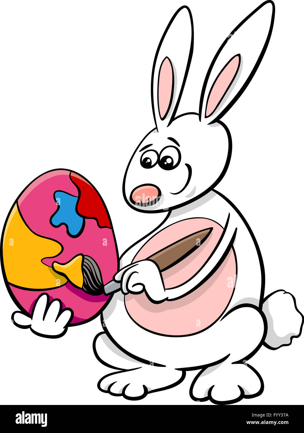 easter bunny cartoon illustration Stock Photo - Alamy