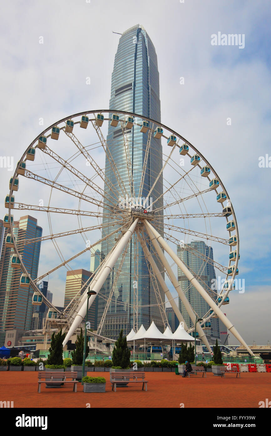 Ferris wheel and skyscrapers Stock Photo - Alamy