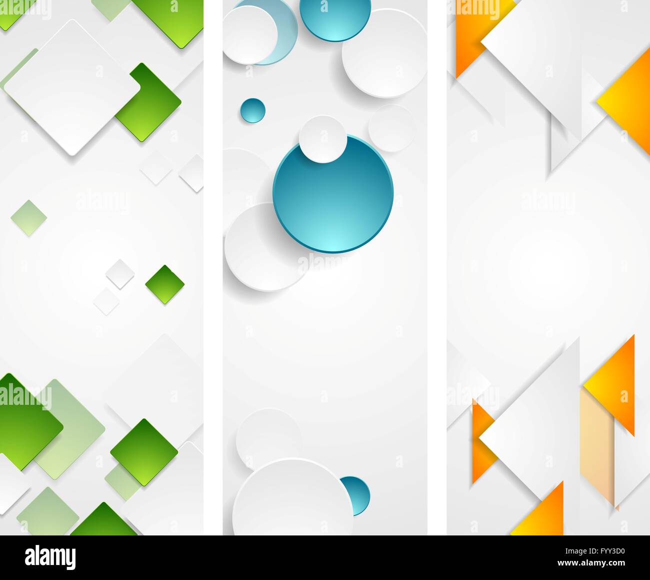 Bright tech geometric vertical banners Stock Photo - Alamy