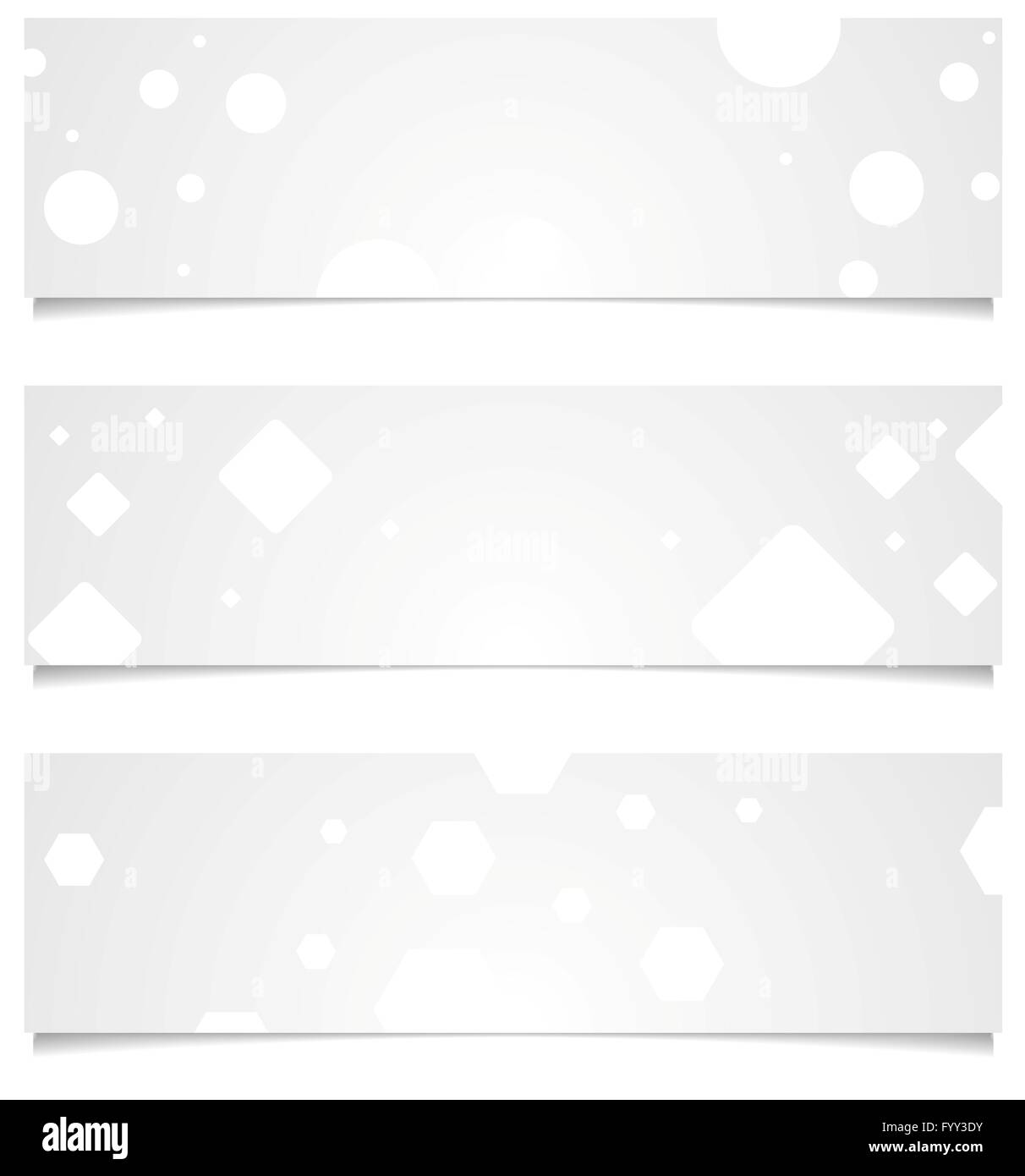 Light grey tech geometric banners Stock Photo - Alamy