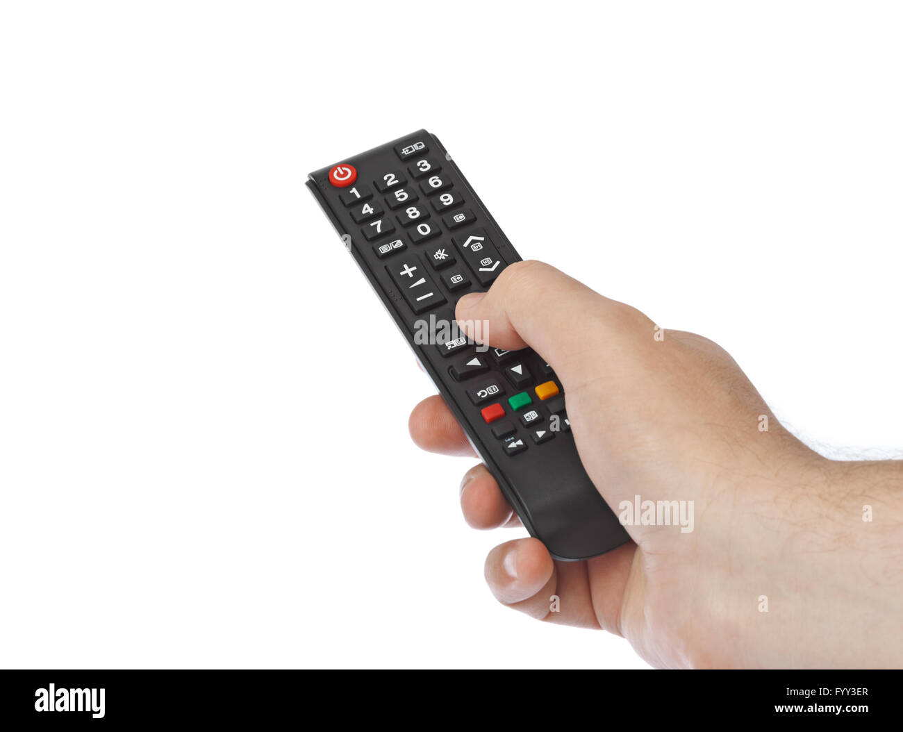 Hand with remote control Stock Photo - Alamy