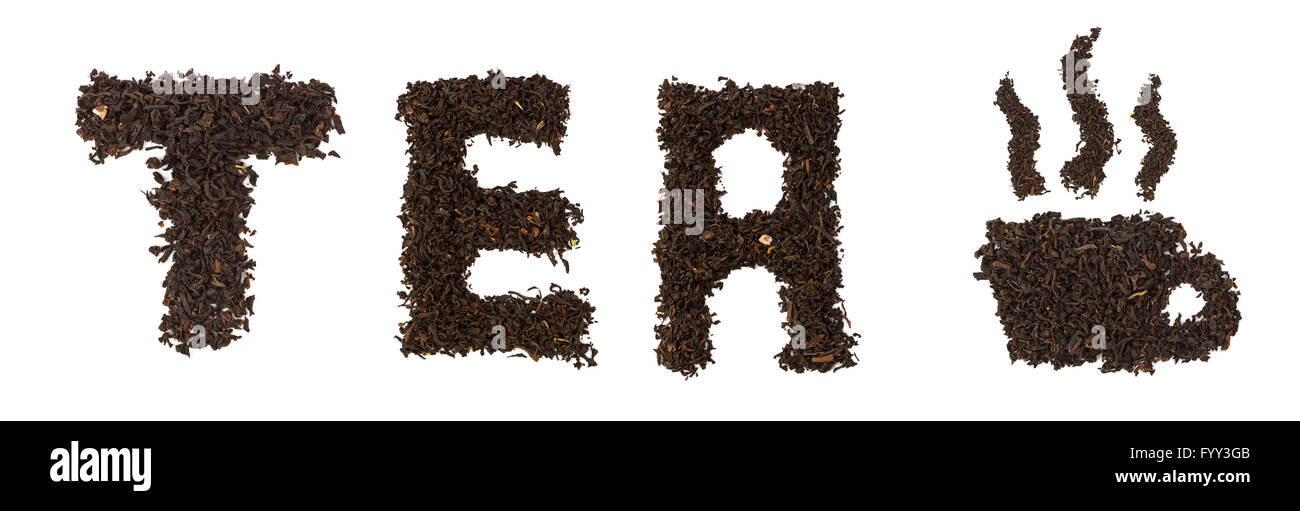 Word made of tea Stock Photo - Alamy