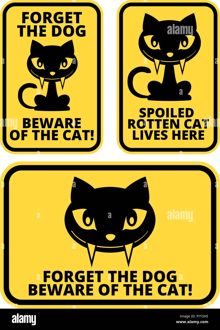 Cat sign yellow Stock Vector Image & Art - Alamy