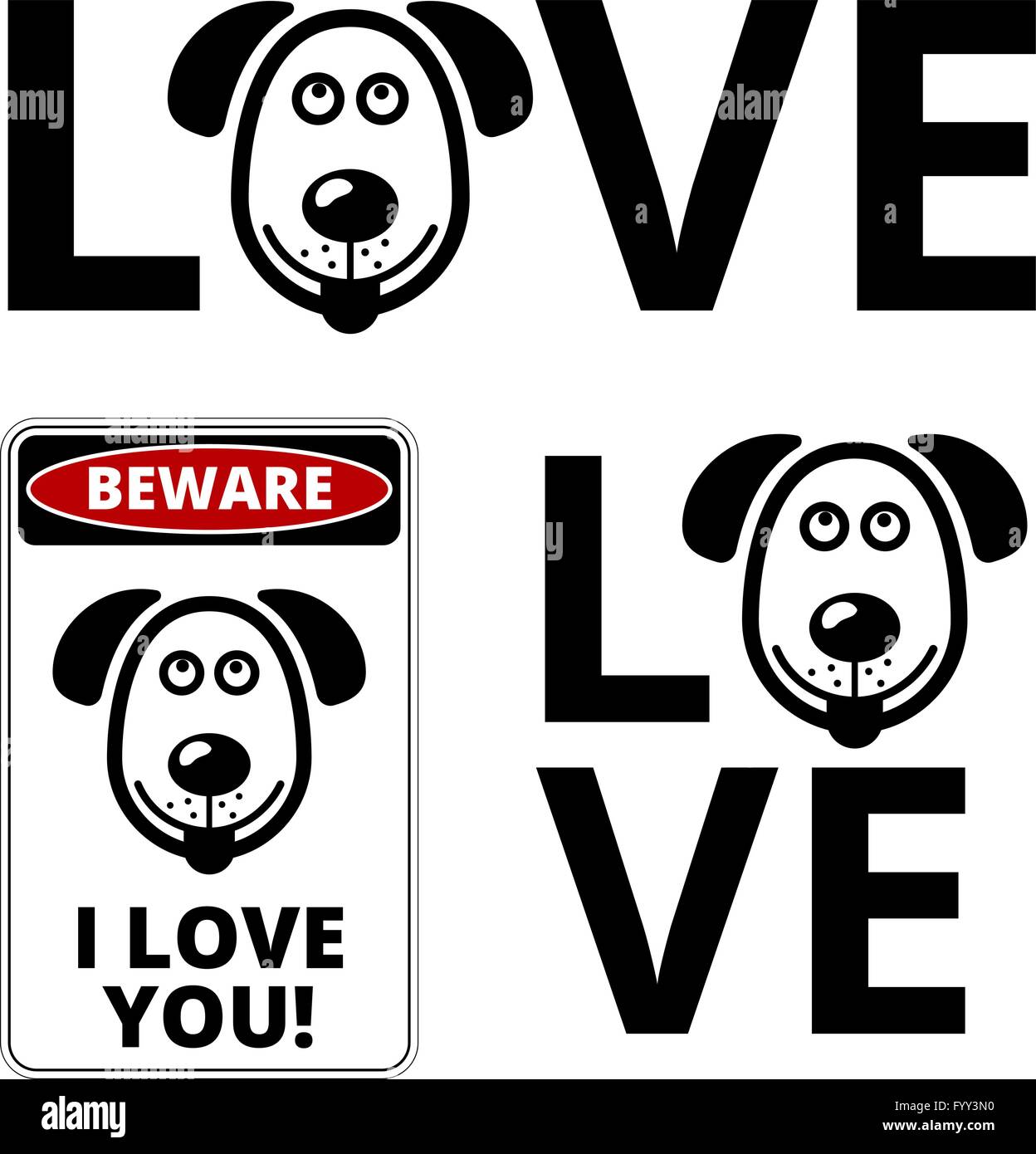 Love dog sign Stock Vector Image & Art - Alamy