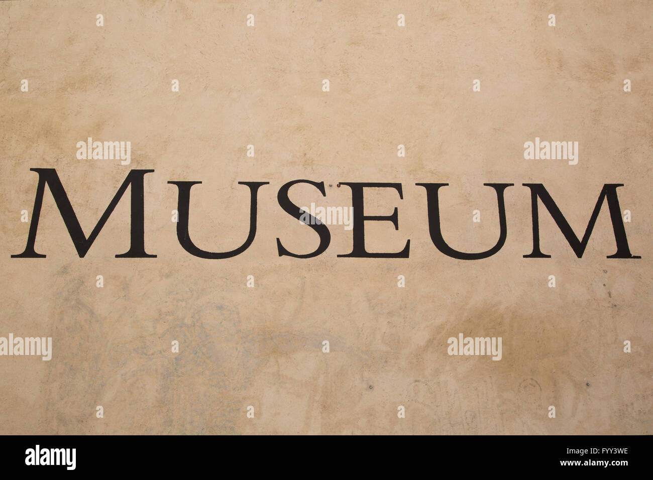 Museum Sign on Cream Coloured Wall Stock Photo - Alamy