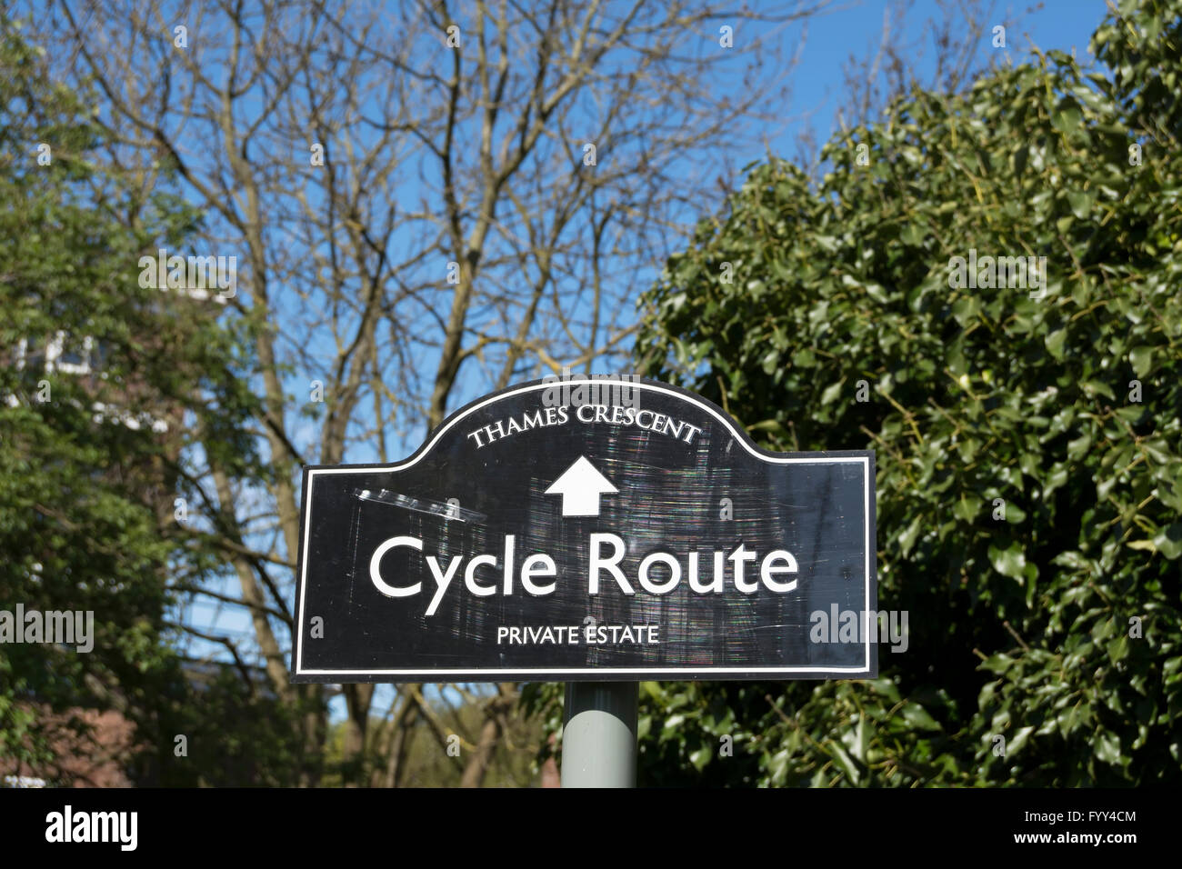 Private property cycling routes signage estates hi-res stock ...