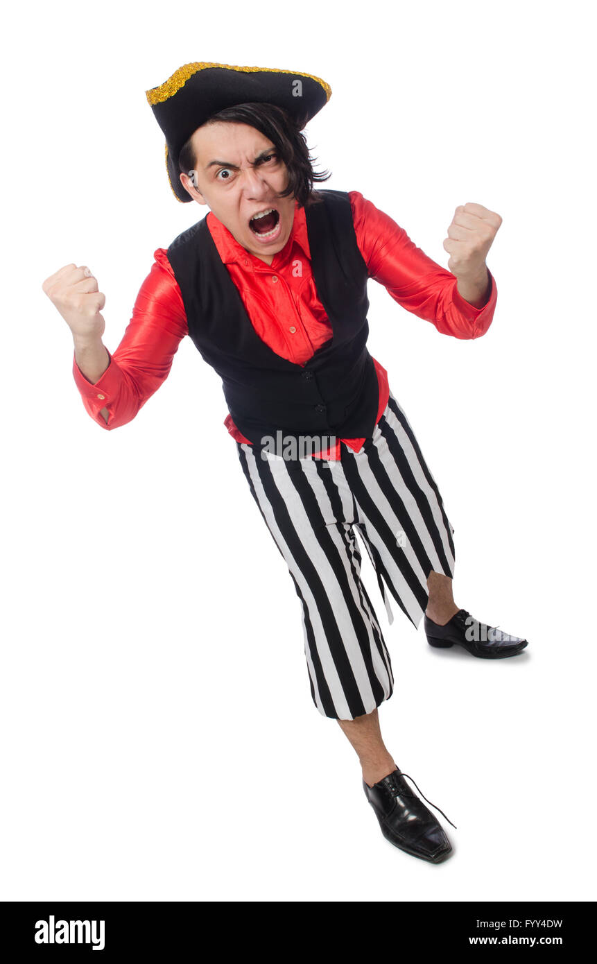 Funny pirate isolated on the white Stock Photo - Alamy