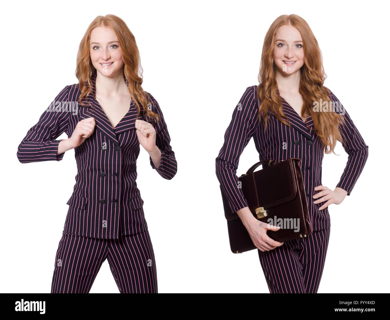 Business lady in various poses isolated on white Stock Photo - Alamy